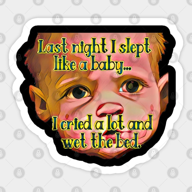 Sleeping Like a Baby - Dad Jokes - Sticker | TeePublic